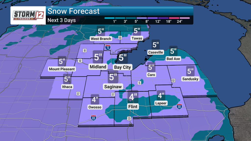 Significant Snow Aims at Mid-Michigan — Travel Impacts Likely ...